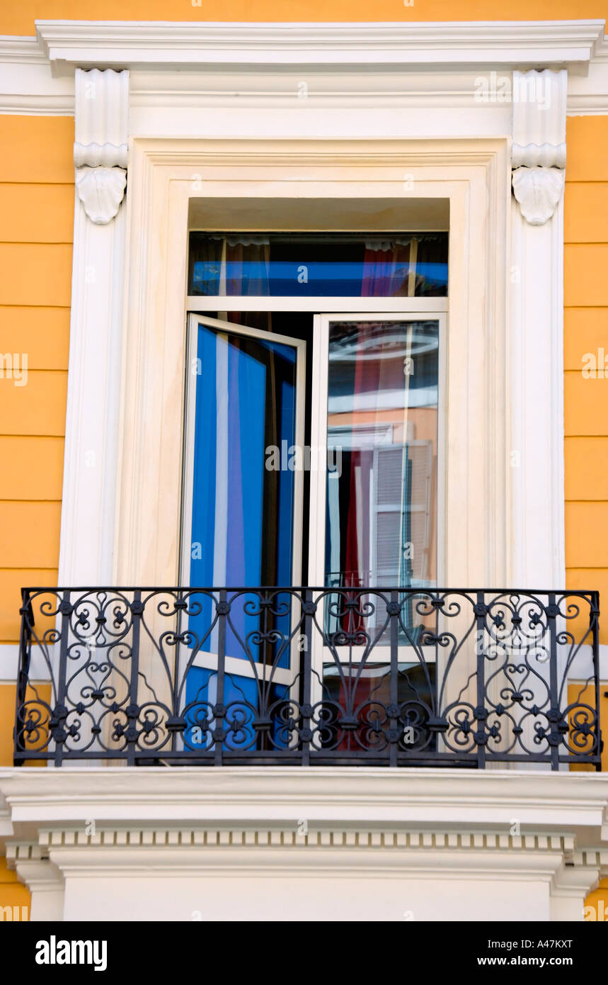 Window with wrought iron railing Rome Italy Stock Photo - Alamy