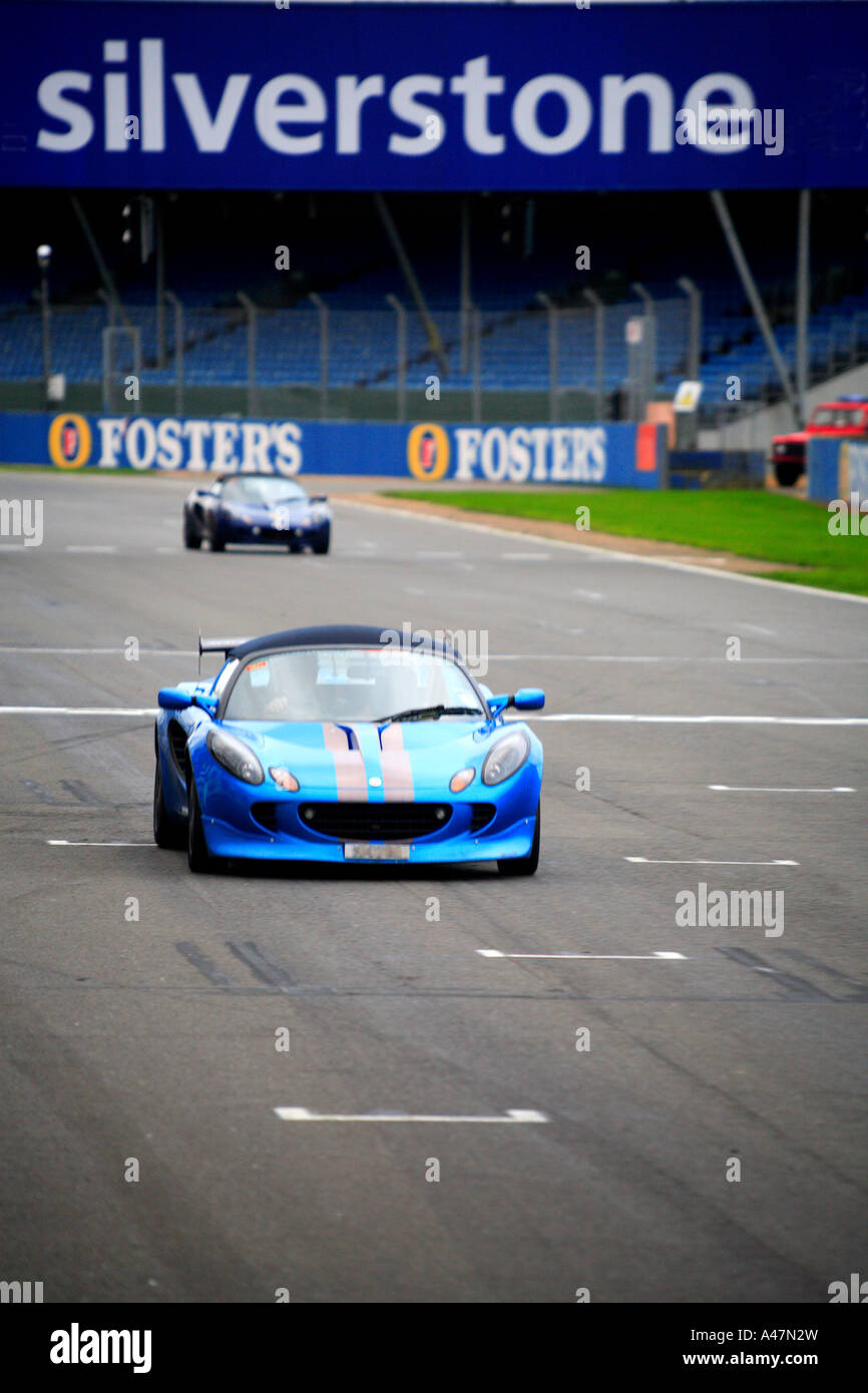 Lotus Elise track race car blue fast speed motor sport racing Stock ...