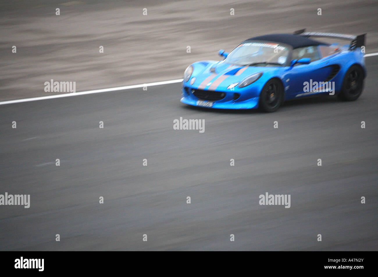 Lotus Elise track race car blue fast speed motor sport racing Stock ...