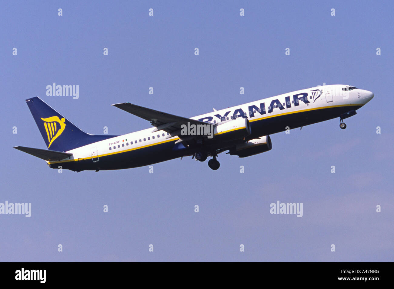 Boeing 737 operated by Ryanair climbing out from Luton Airport, UK ...