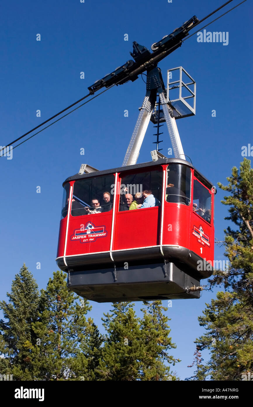 Jasper tramway aerial cable car Stock Photo - Alamy
