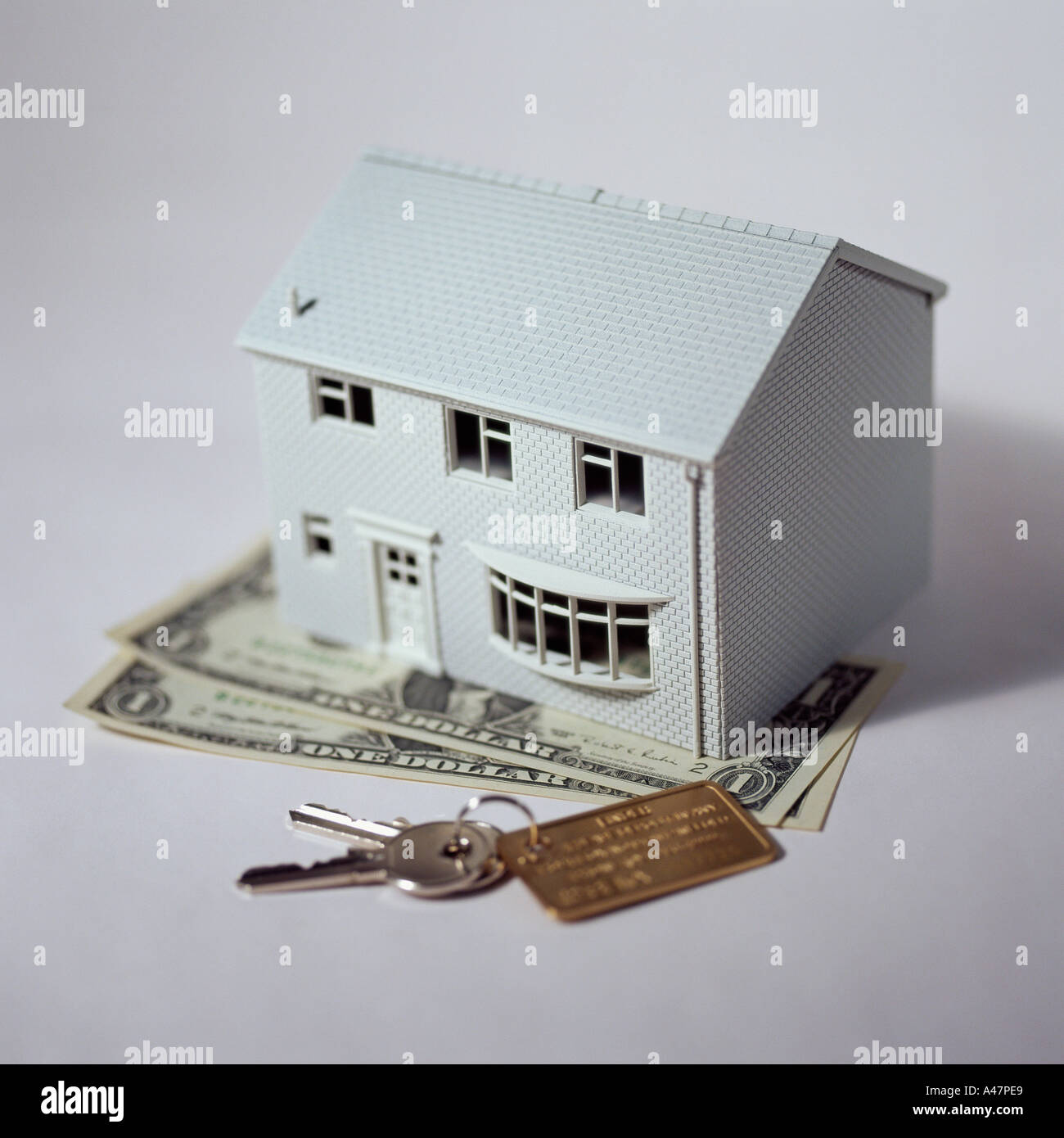 Keys outside model house Stock Photo - Alamy