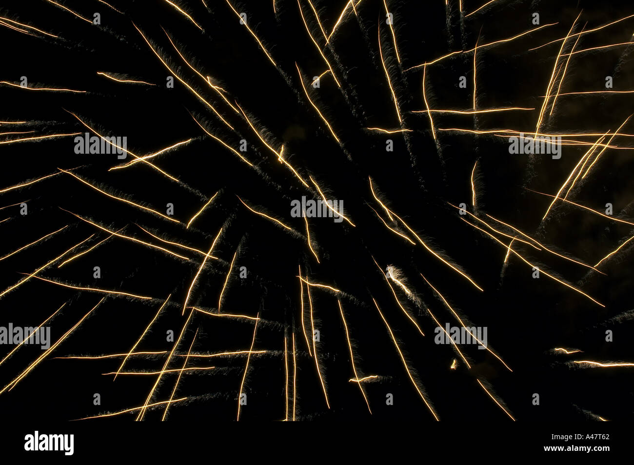 Random abstract light effects from exploding firework at Guy Fawkes ...