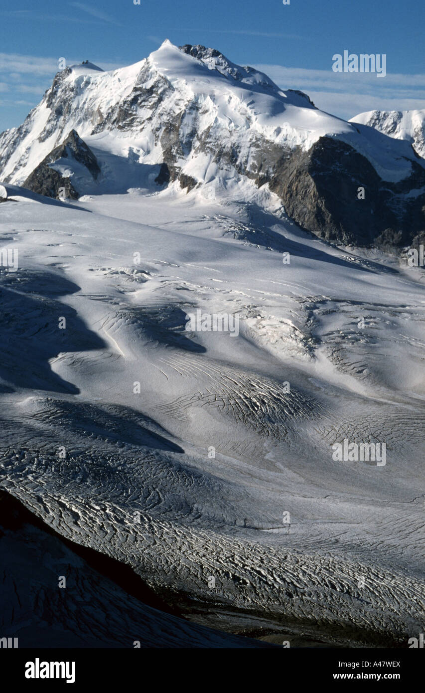 Monte Rosa and the Gorner gletscher seen from the Rimpfischhorn Stock ...