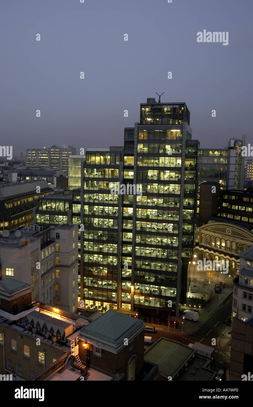 City of London building View from above at Night Stock Photo - Alamy