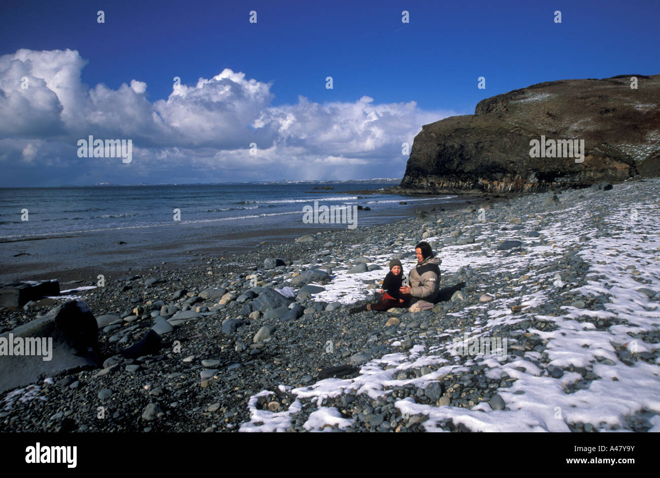 Druidston Haven beach in winter Pembrokeshire Wales UK Europe Stock ...