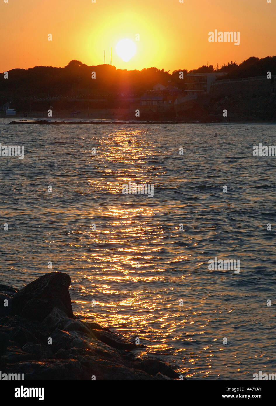 Sunset at Vilanova i la Geltru Villanueva y Geltrú Catalonia Catalunya ...