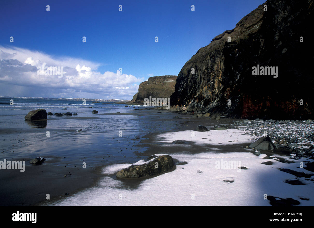 Druidston Haven beach in winter Pembrokeshire Wales UK Europe Stock ...