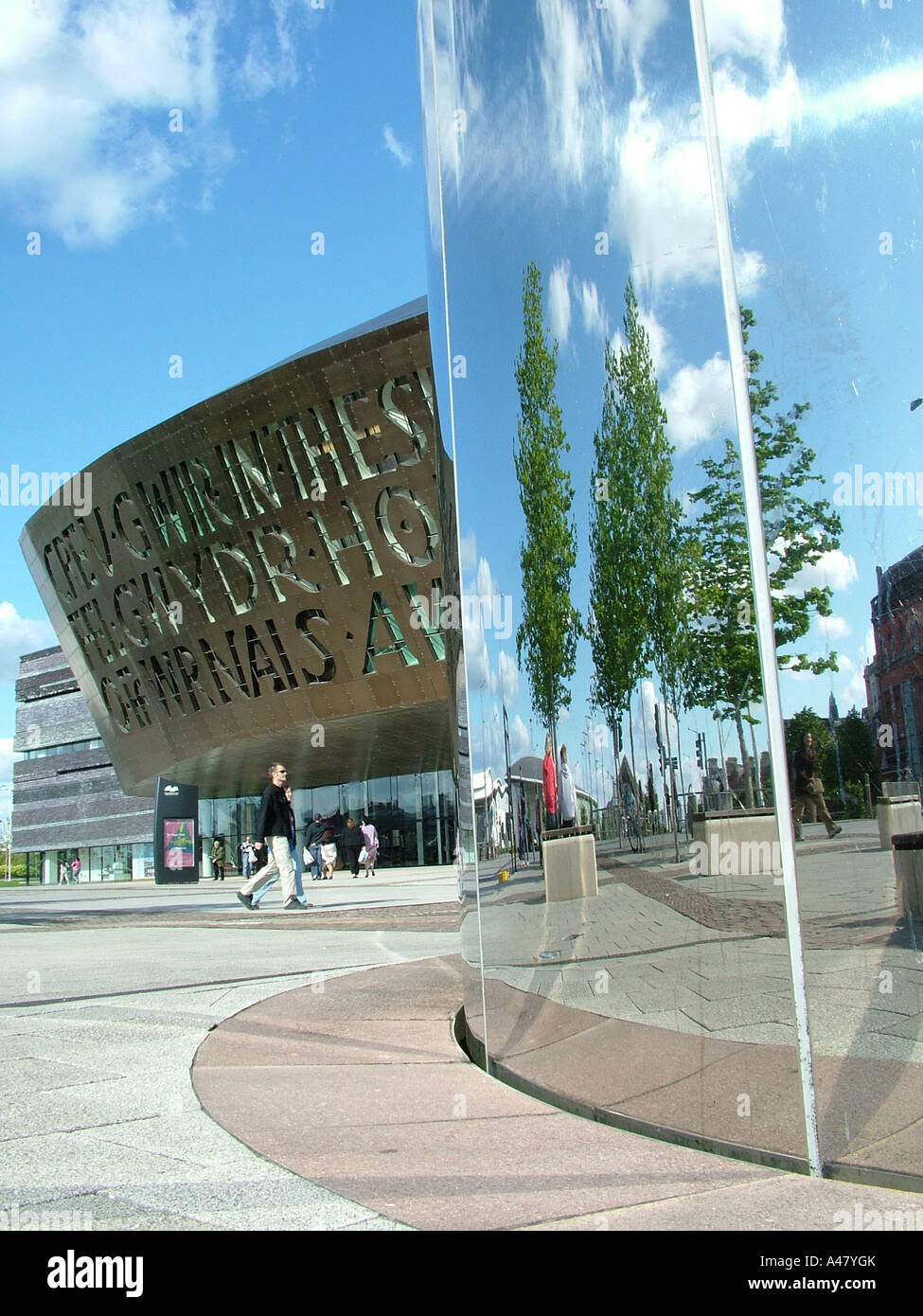 Water tower sculpture outside the Wales Millenium Centre building of ...