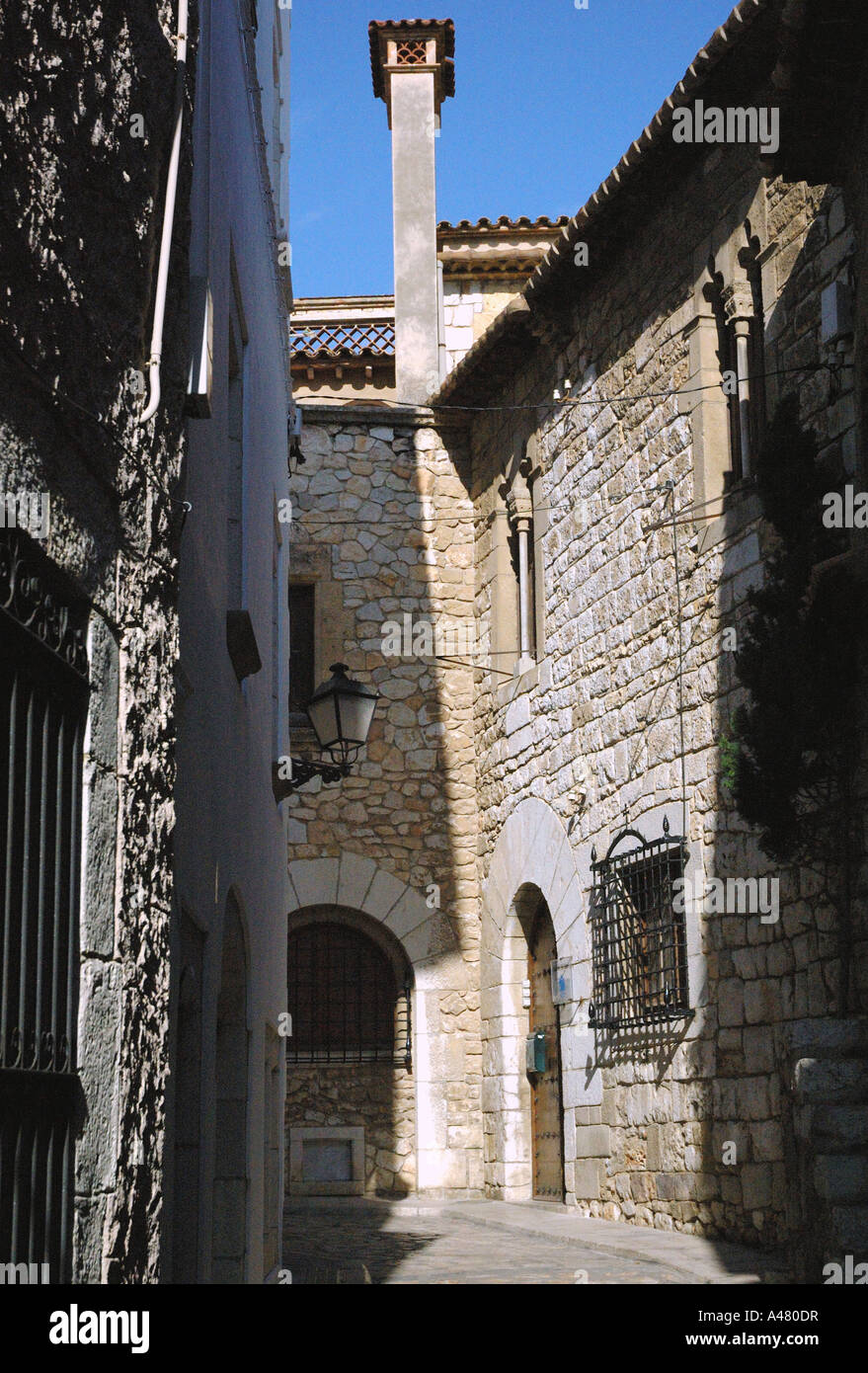 Characteristic view of castle old town barri antic Sitges Catalonia ...