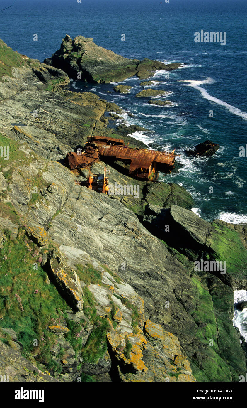 Ship wreck Prawle Point Devon UK Europe Stock Photo - Alamy