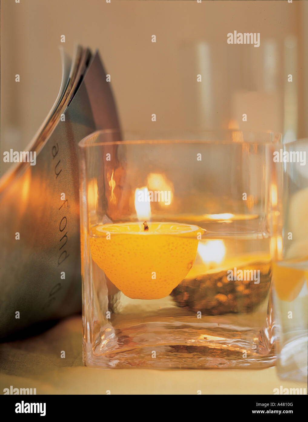 Candle in transparent jar hi-res stock photography and images - Alamy