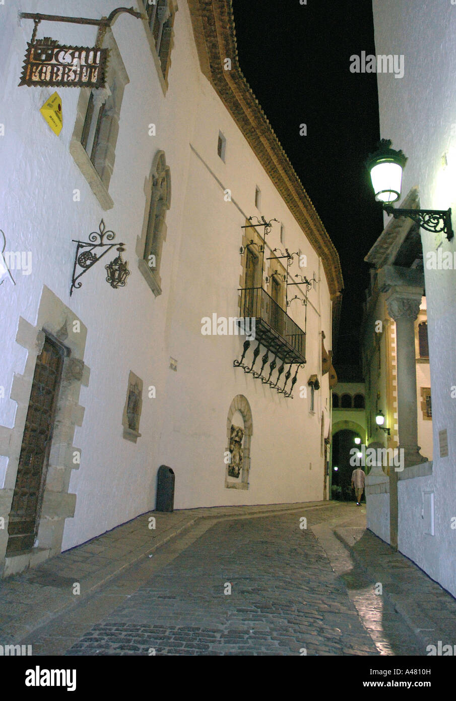 Characteristic view of white buildings old town barri antic Sitges ...