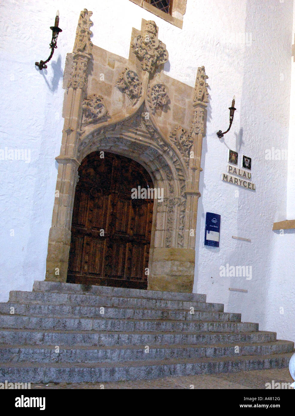 Characteristic view of white buildings old town barri antic Sitges ...
