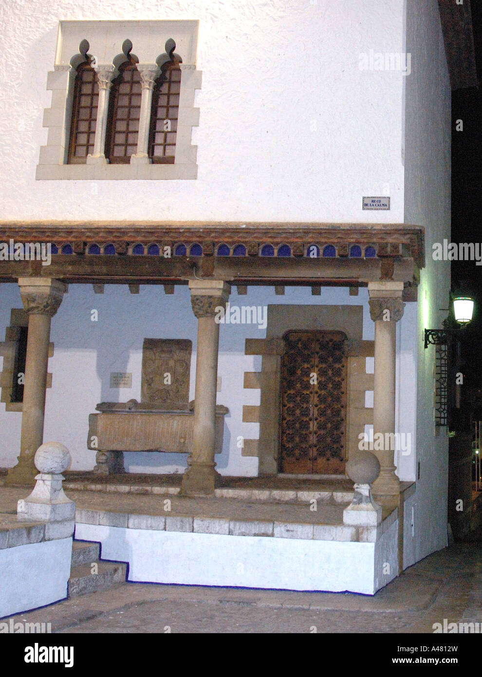 Characteristic view of white buildings old town barri antic Sitges ...