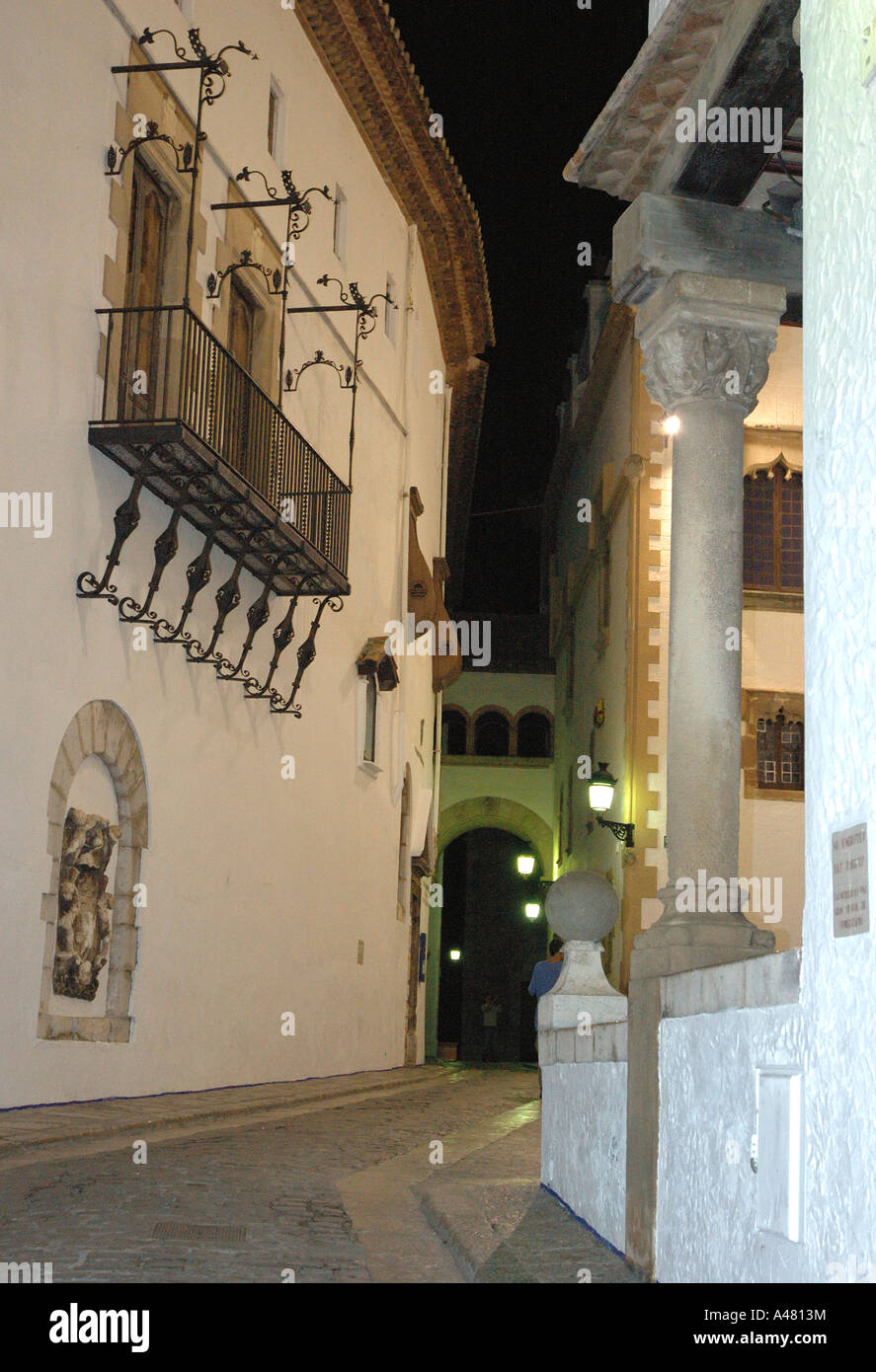 Characteristic view of white buildings old town barri antic Sitges ...