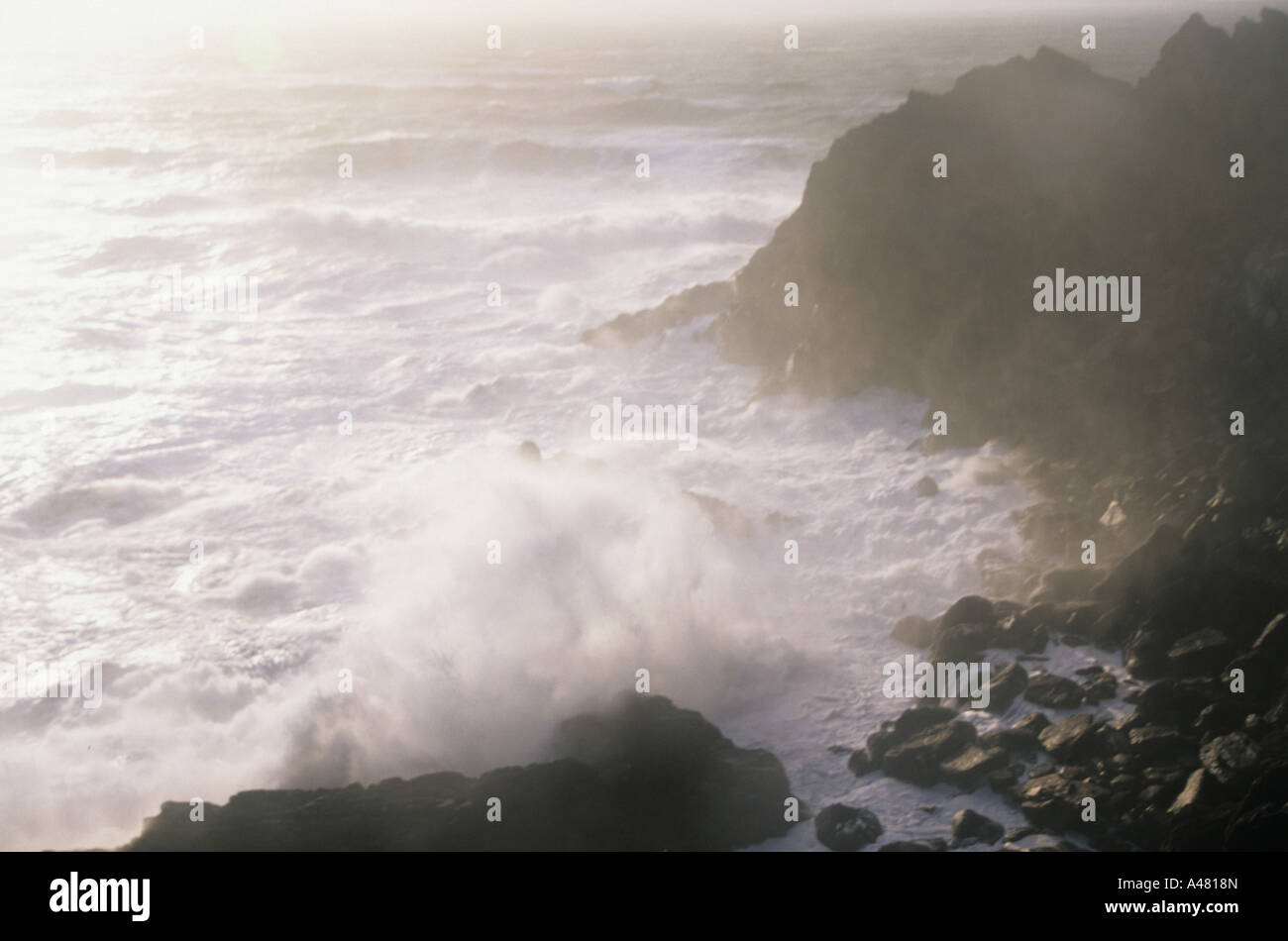 Storm conditions at St Anne s Head Milford Haven Pembrokeshire Wales UK ...