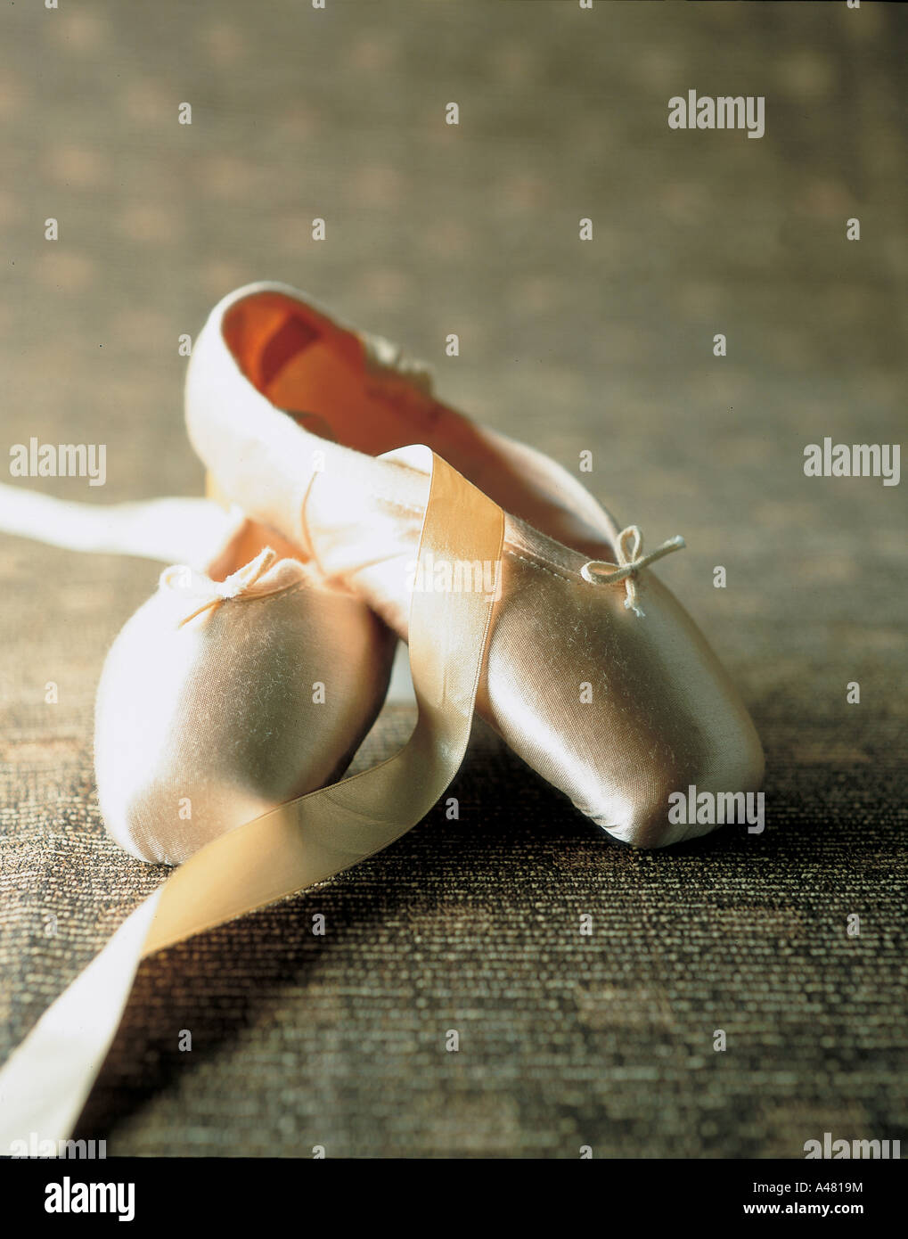 Close-up of a pair of satin ballet shoe Stock Photo - Alamy