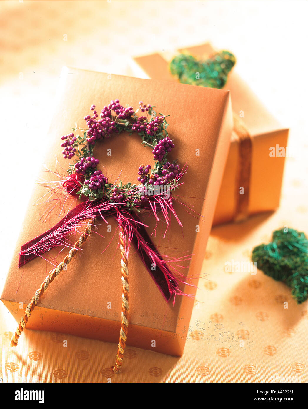 Close-up of a wrapped gift Stock Photo - Alamy