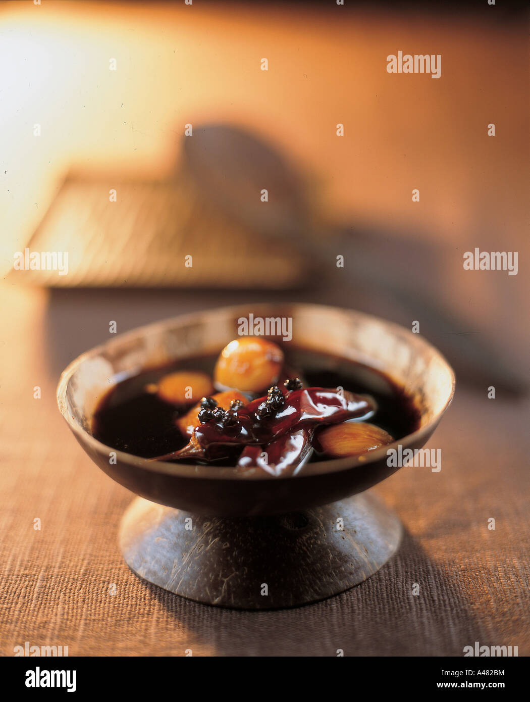 Close-up of soy sauce in a vessel Stock Photo - Alamy