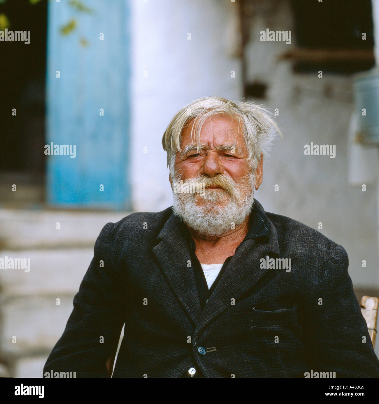 Greece, crete old man portrait hi-res stock photography and images - Alamy