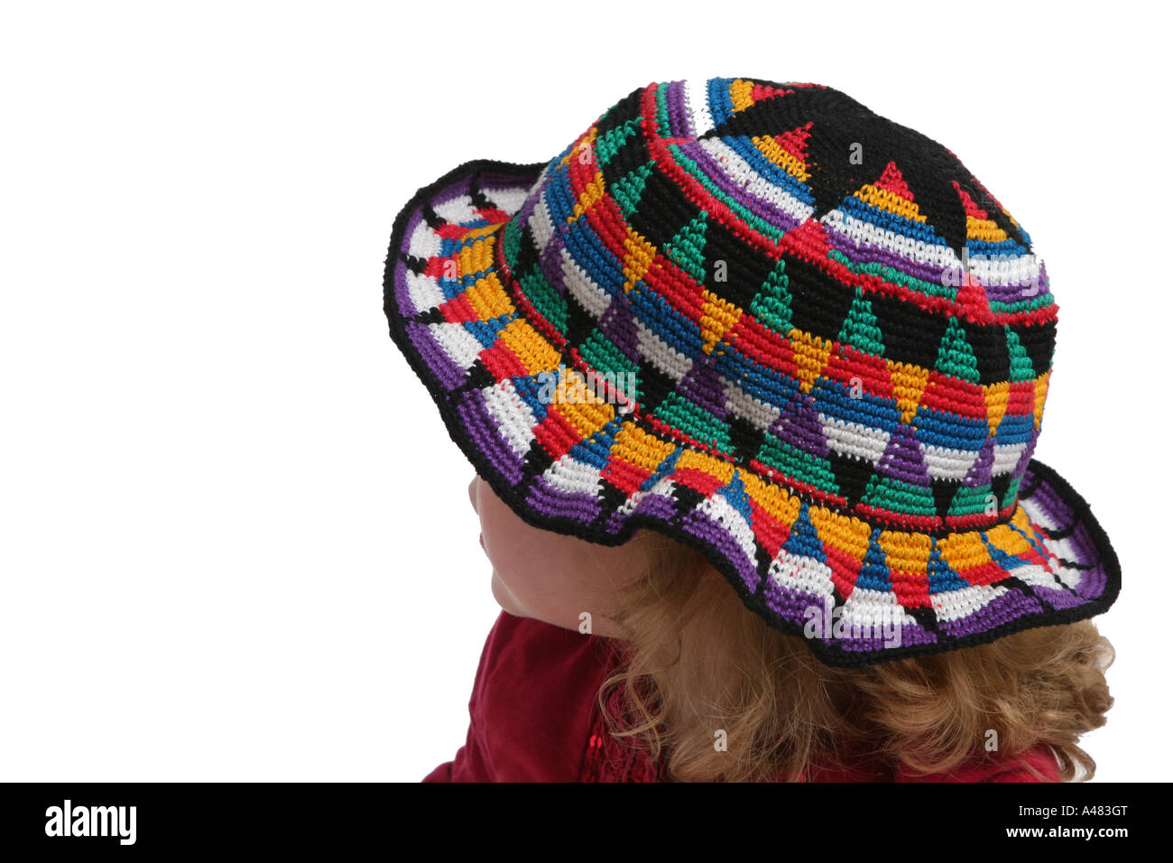 Young child in a colourful hat Stock Photo - Alamy