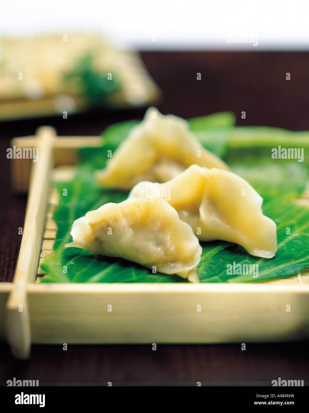 Close-up of a tray of dumplings Stock Photo - Alamy