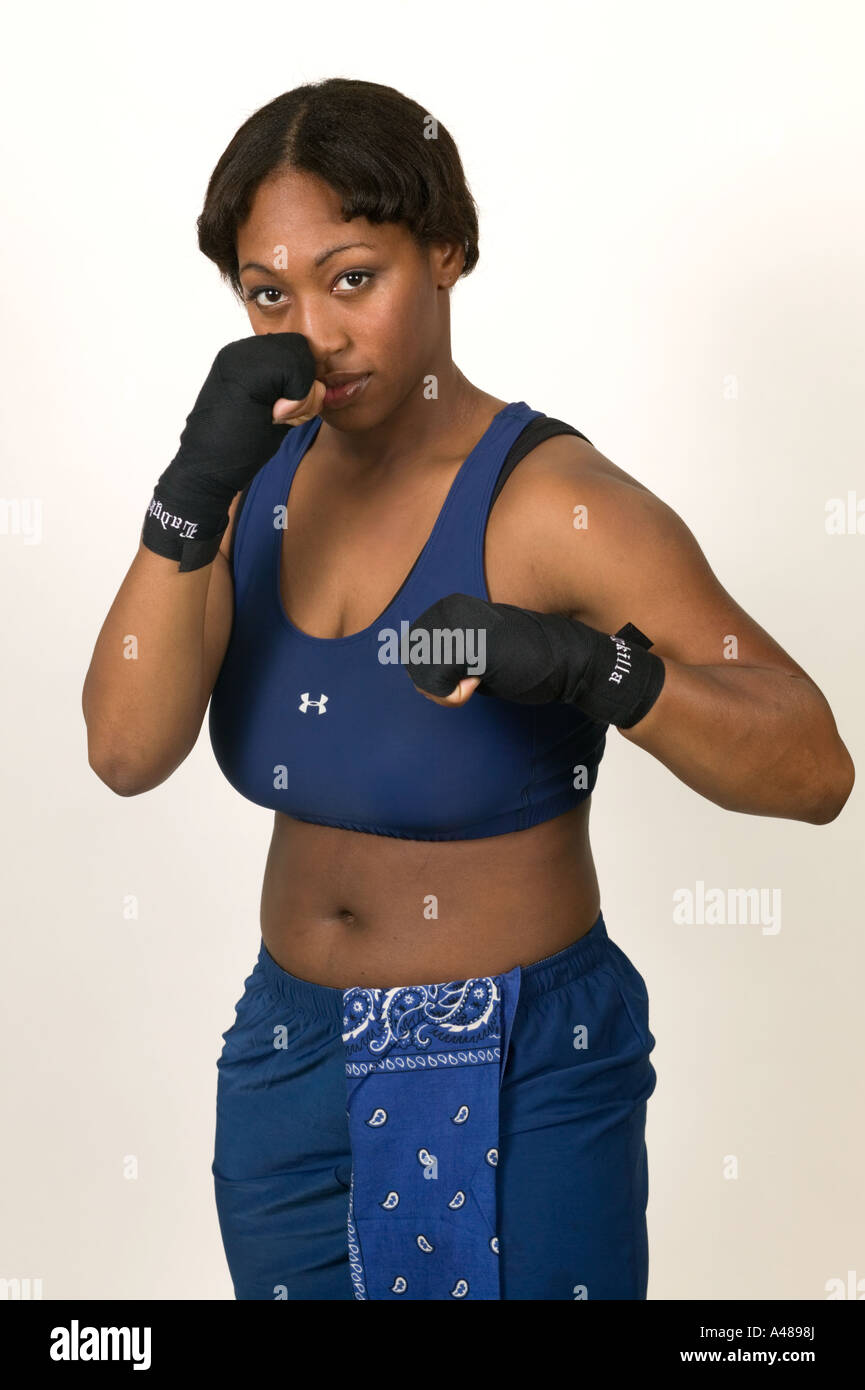 Mid adult woman practicing boxing, portrait Stock Photo - Alamy