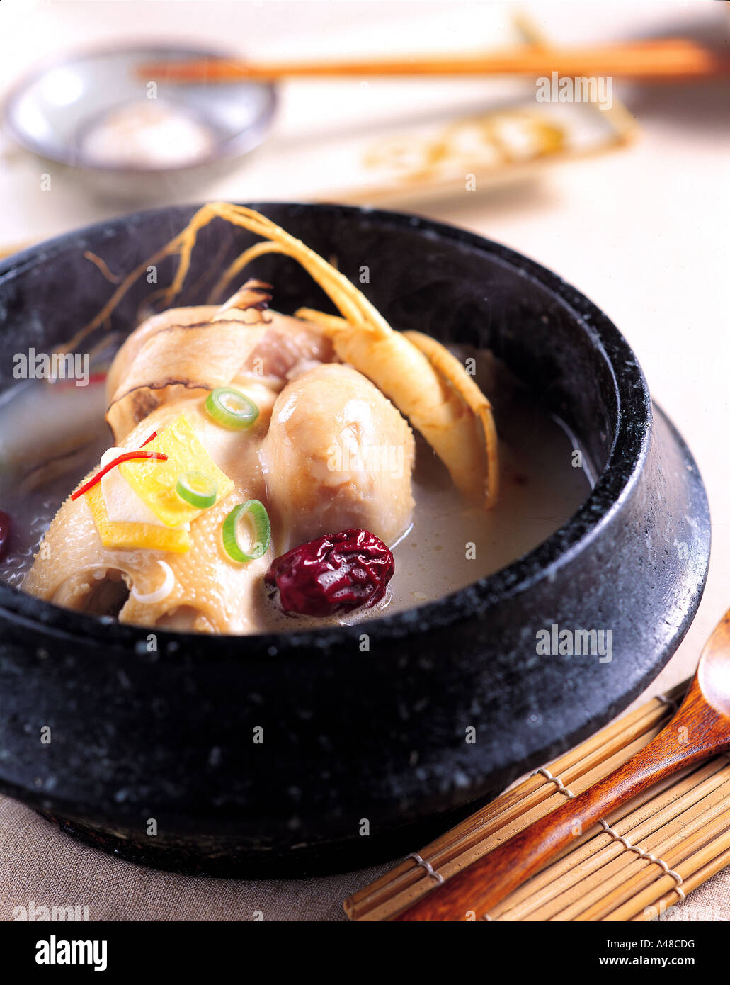 High angle view of chicken in a pot Stock Photo - Alamy