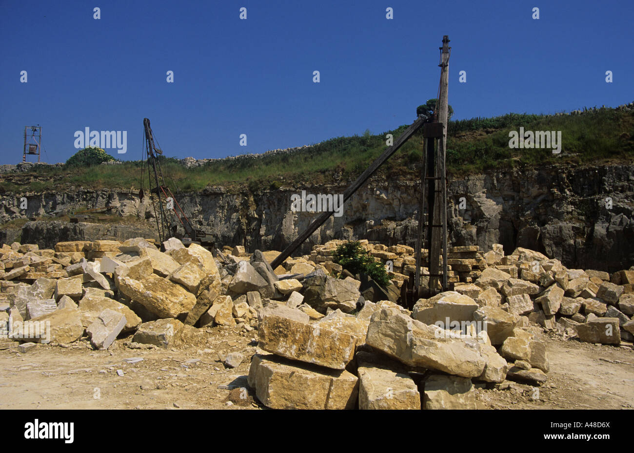 Purbeck limestone quarry St Aldhelm s Head Dorset England UK Europe ...