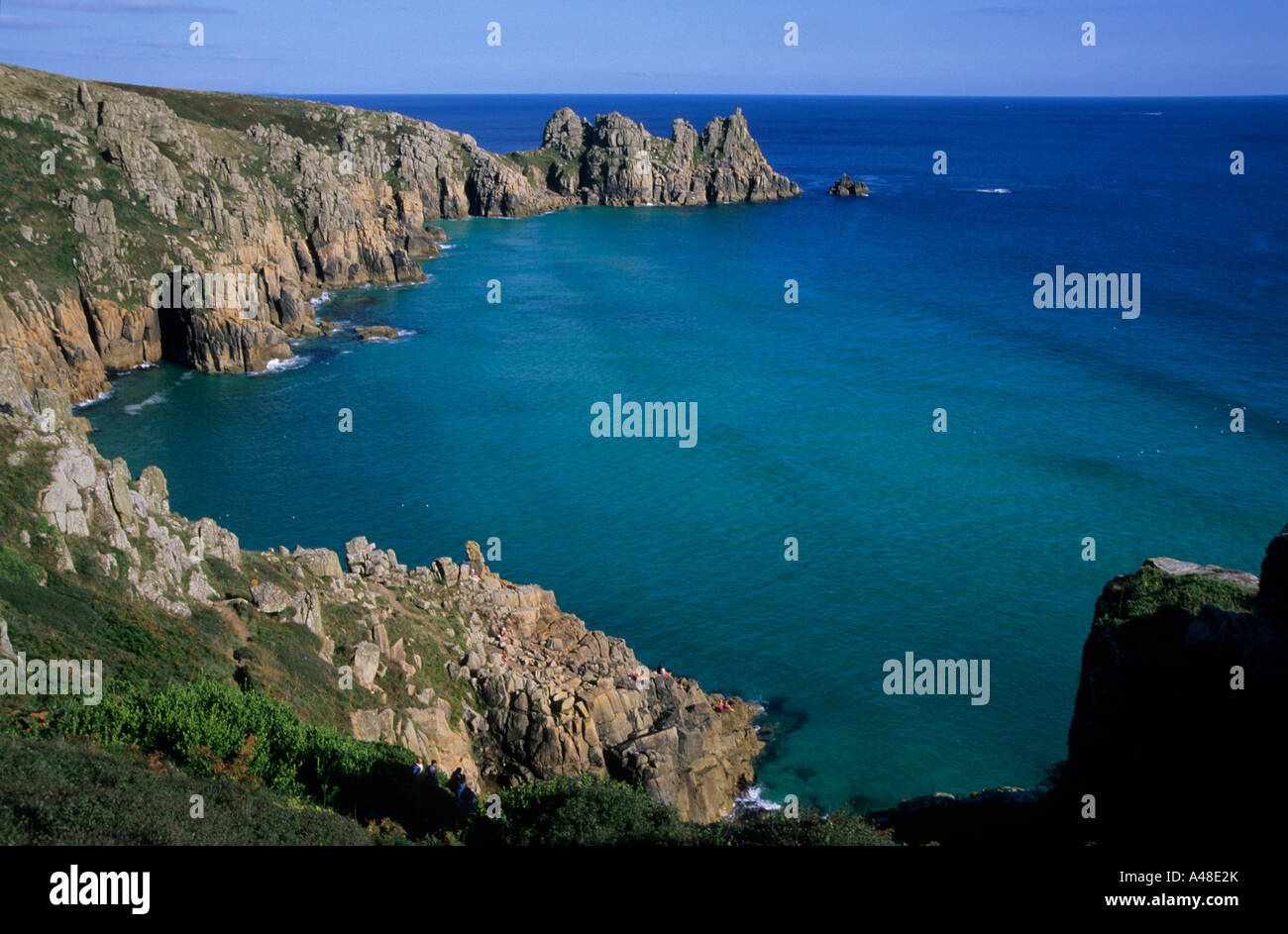 Logan Rock Porthcurno Cornwall England UK Europe Stock Photo - Alamy