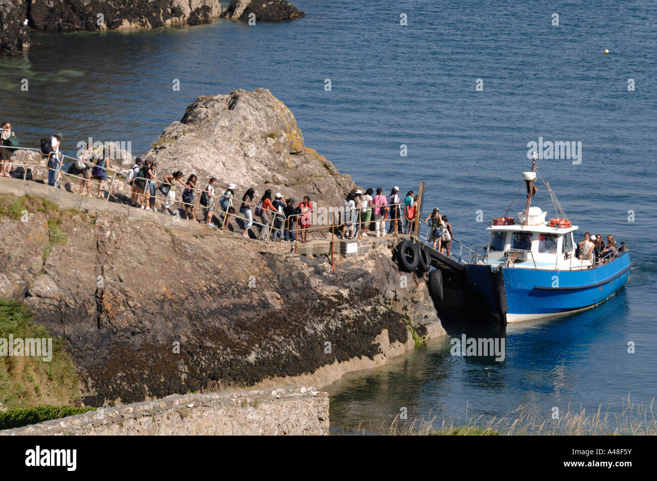 People boarding the Dale Princess Skomer Ferry Martins Haven ...