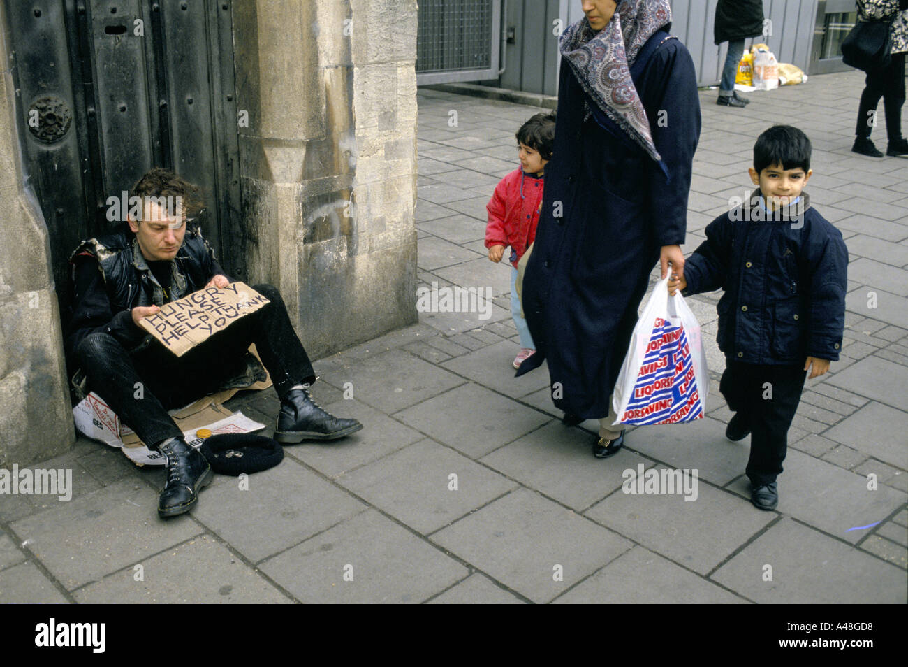homeless person begging outside sainsbury supermarket camden town Stock ...