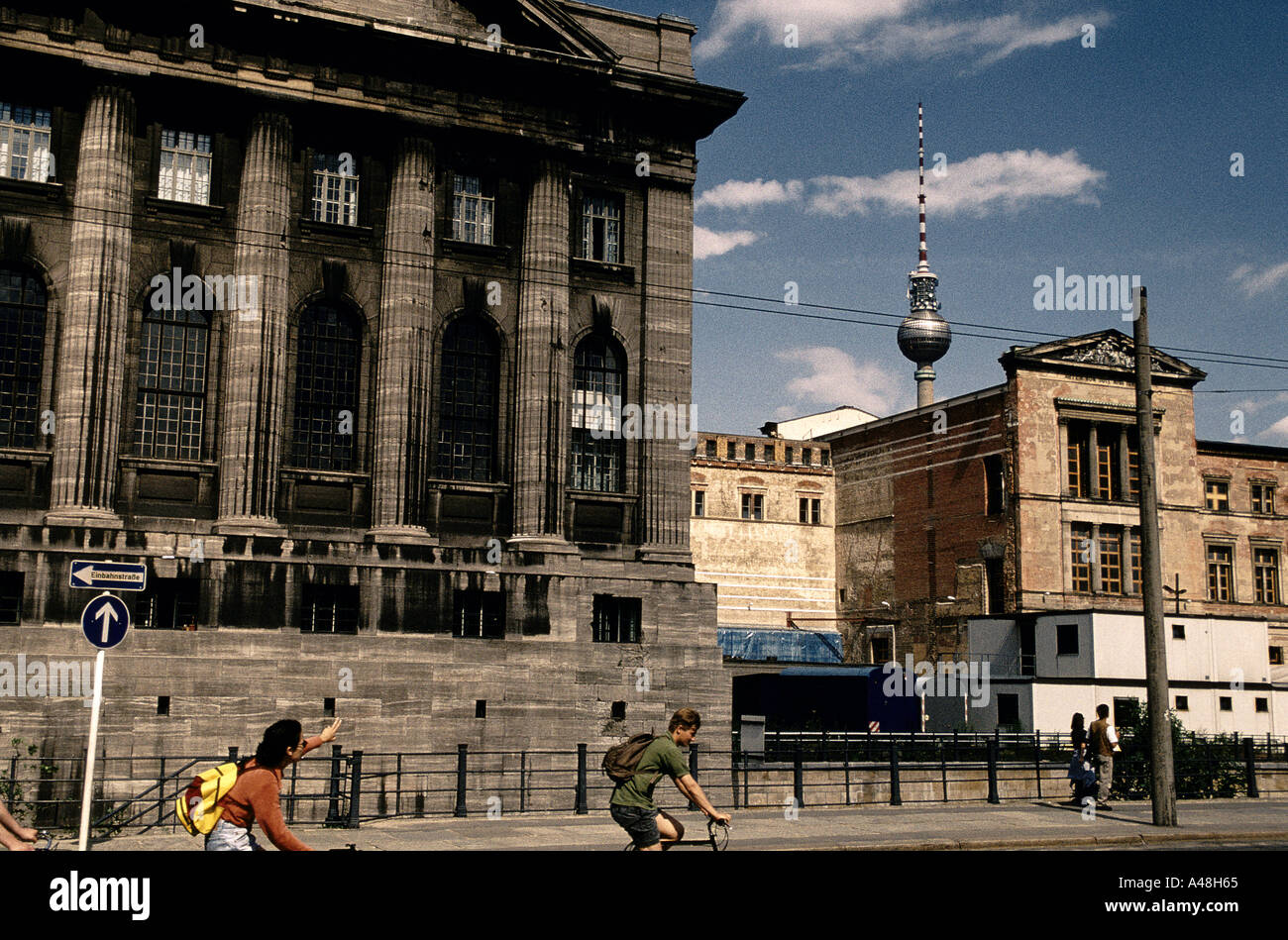 berlin post unification people cycle by the pergammon museum Stock ...