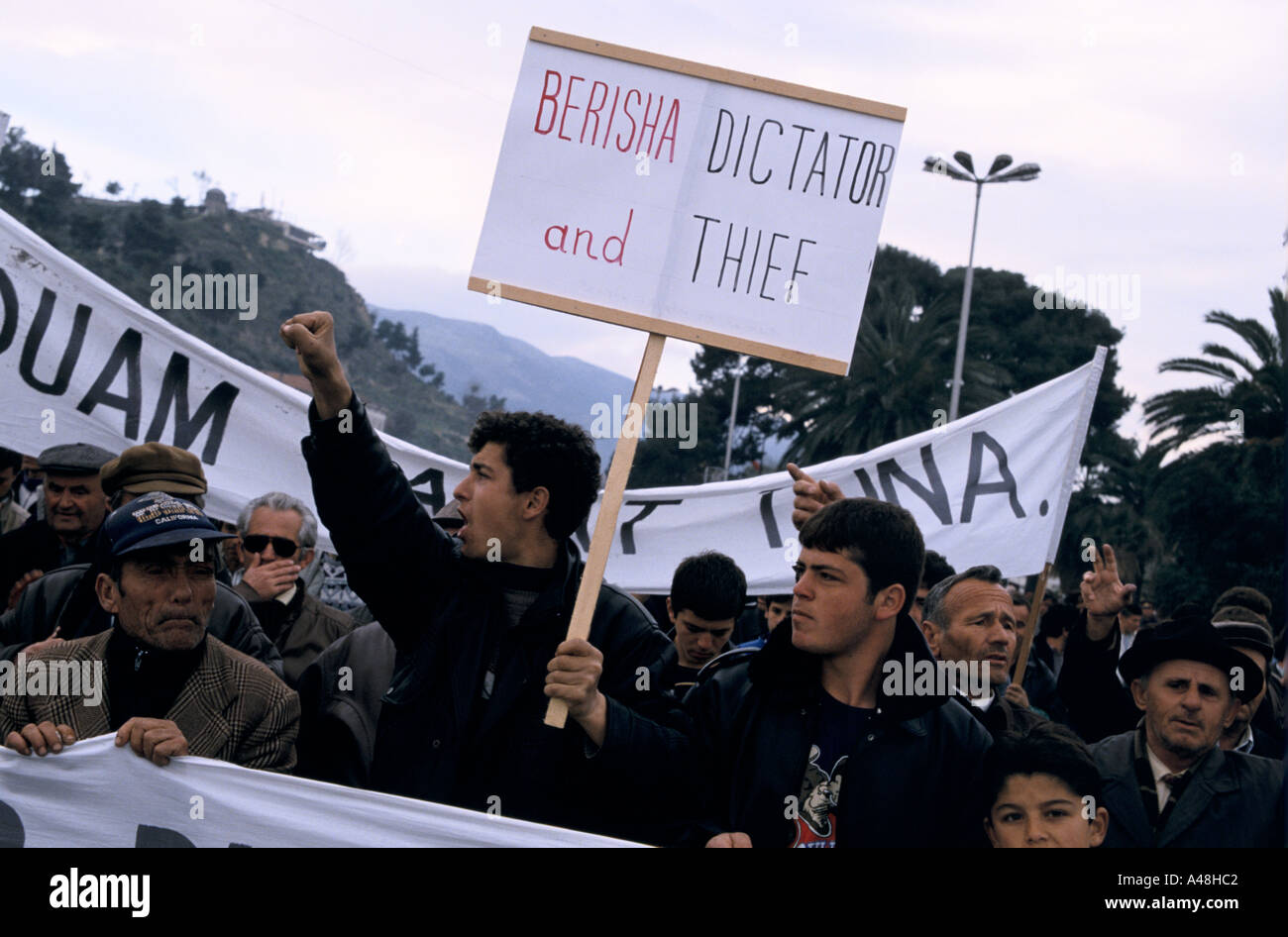 albania investments collapse protesters in vlore express their anger ...