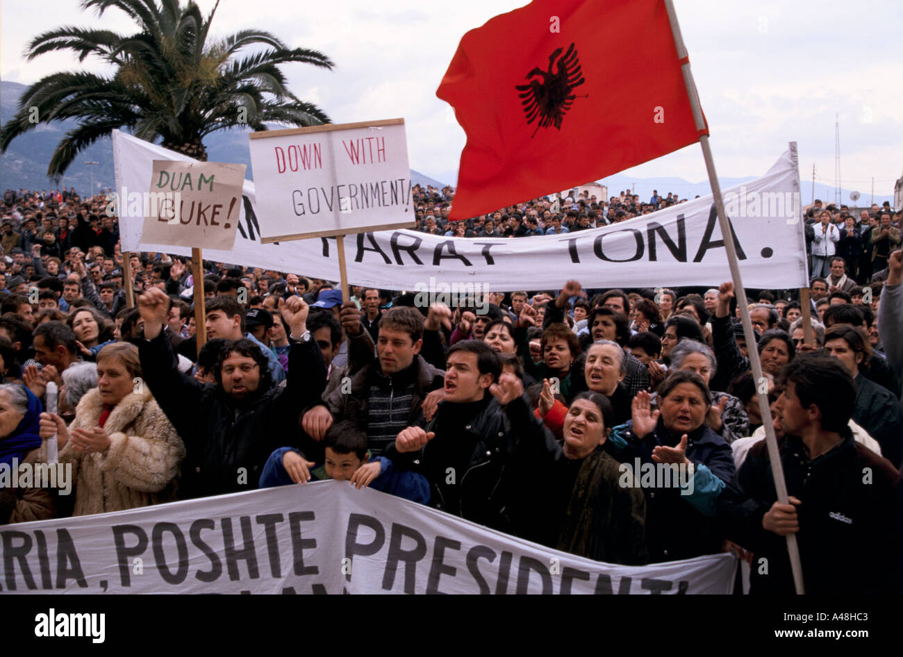 albania investments collapse protesters in vlore express their anger ...