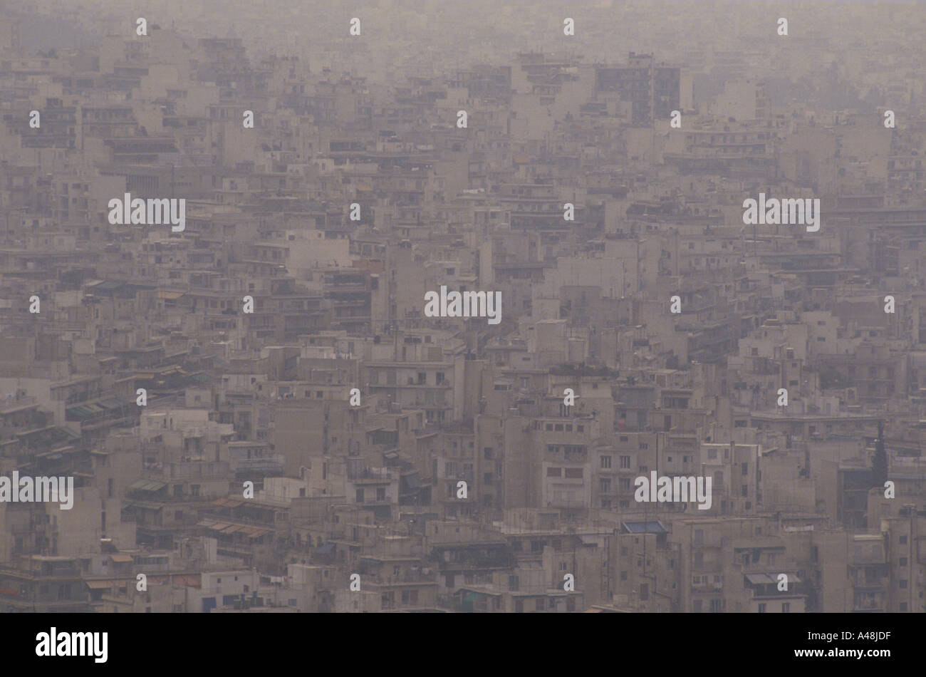 pollution over athens greece Stock Photo - Alamy