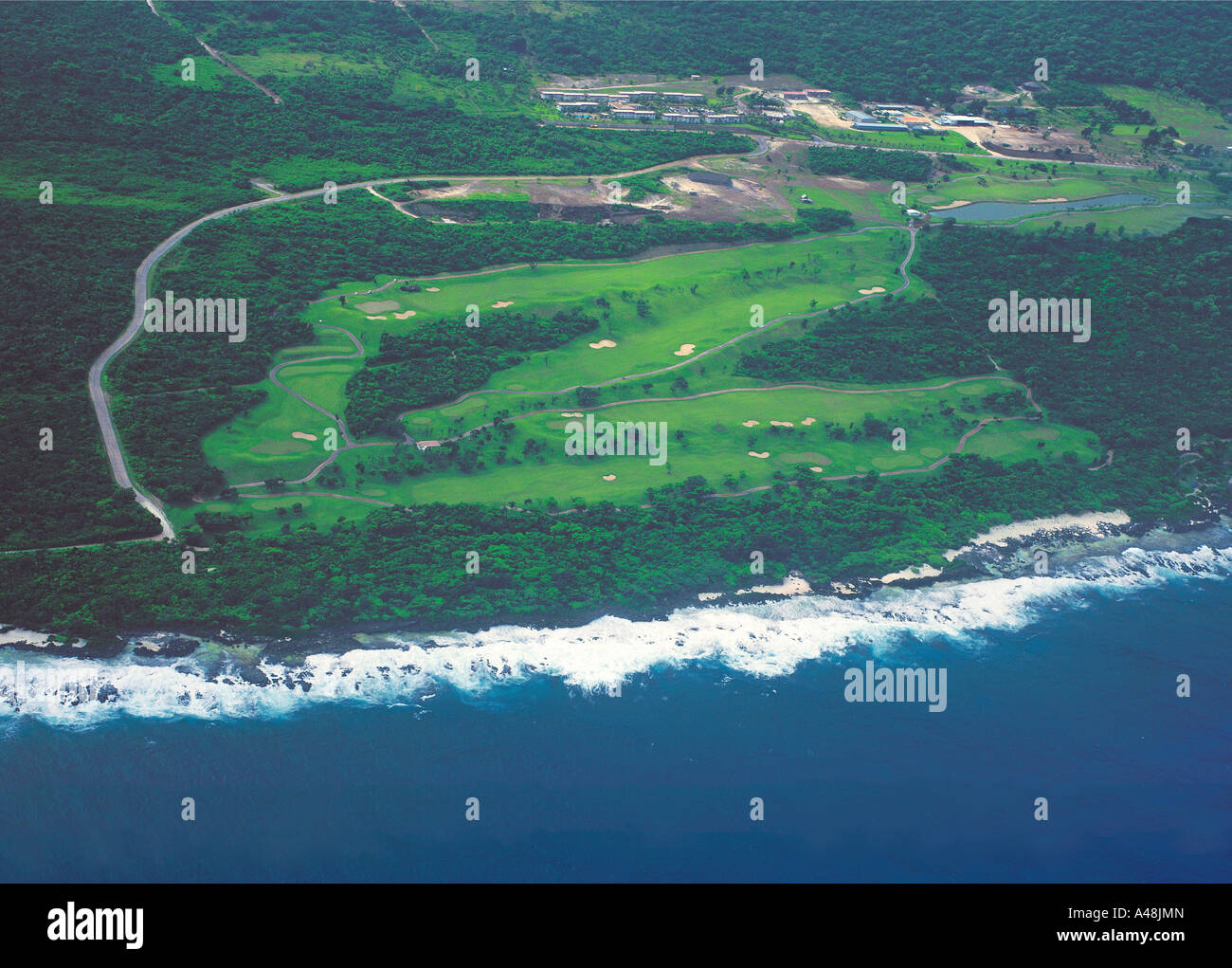 Aerial view of an island Stock Photo - Alamy