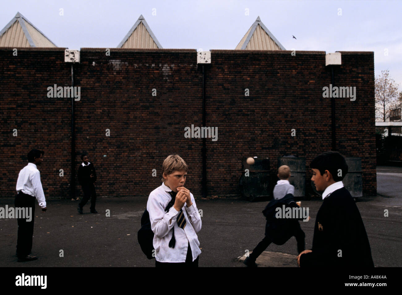 Pupils in playground at hackney downs school london Stock Photo - Alamy