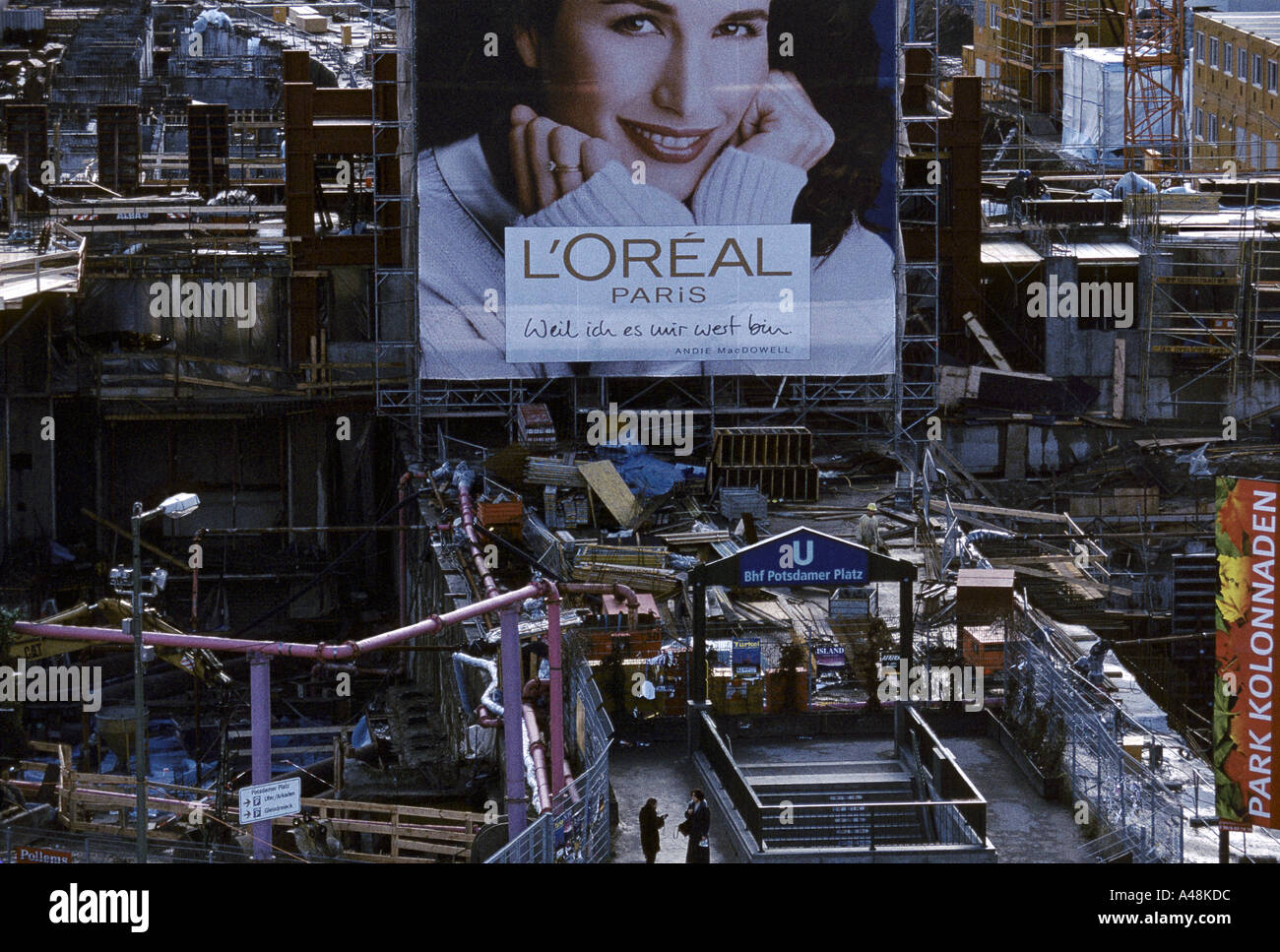 potsdamer platz berlin during the rebuilding of the city centre and the ...