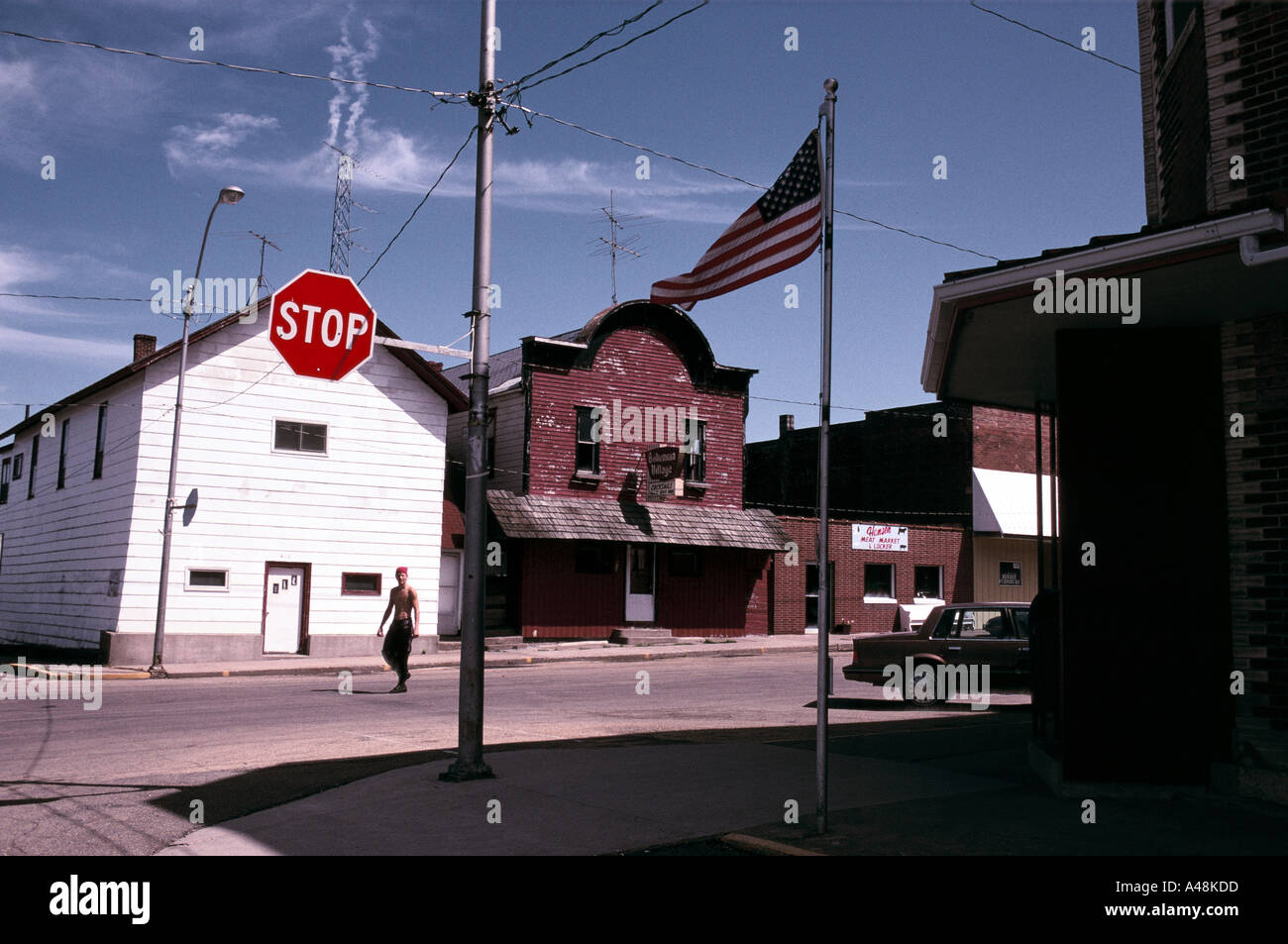 Stop sign at abandoned town hi-res stock photography and images - Alamy