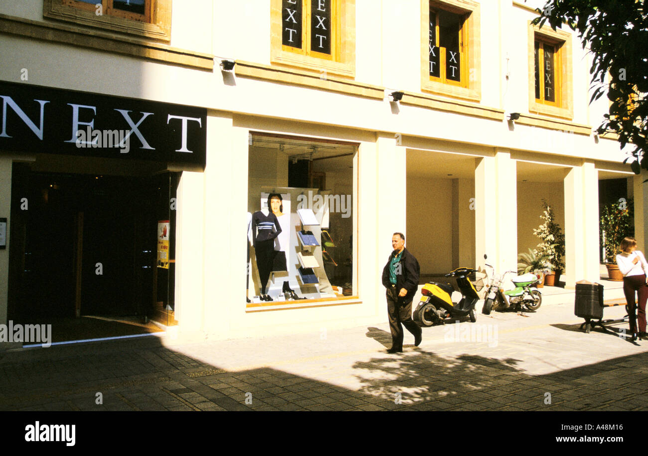Man walking past shops on Ledra Street Nicosia Cyprus Stock Photo - Alamy