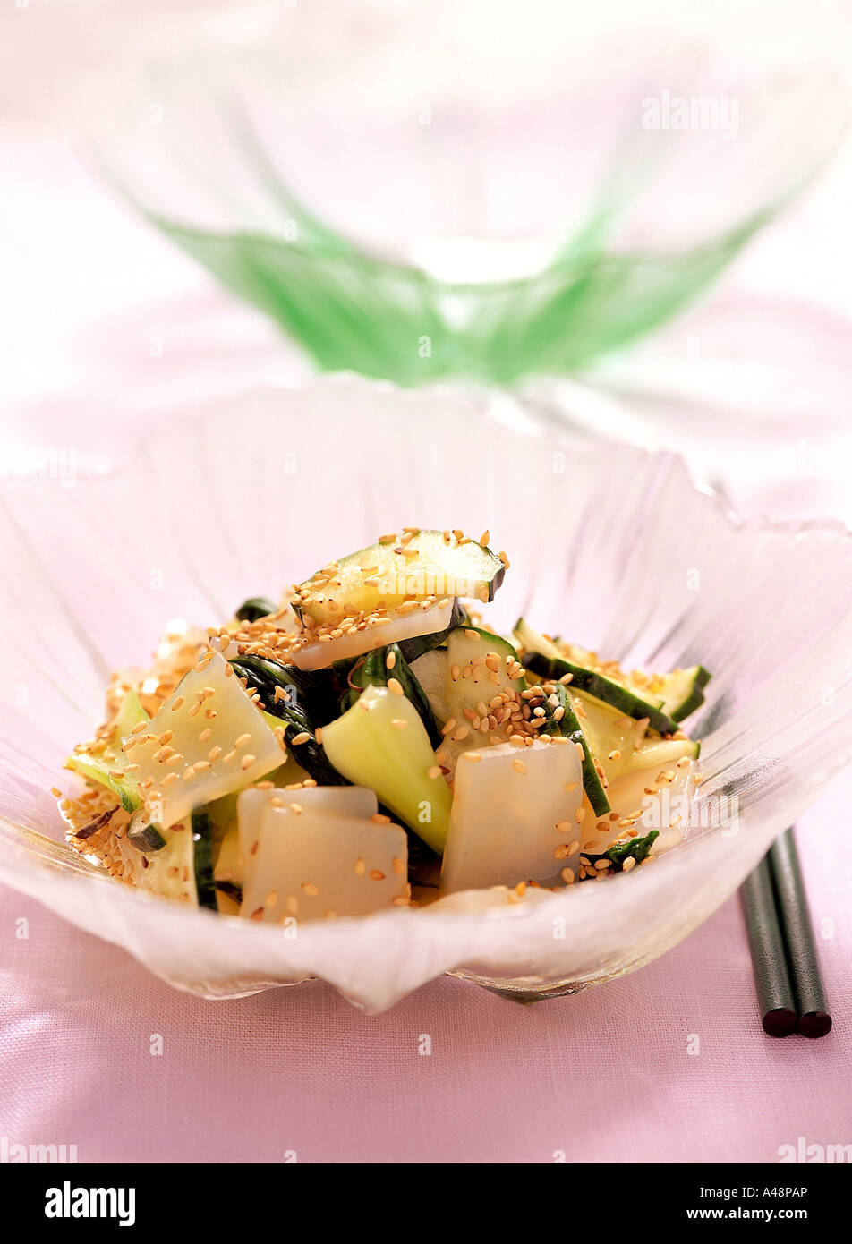 High angle view of a bowl of kim chee Stock Photo - Alamy