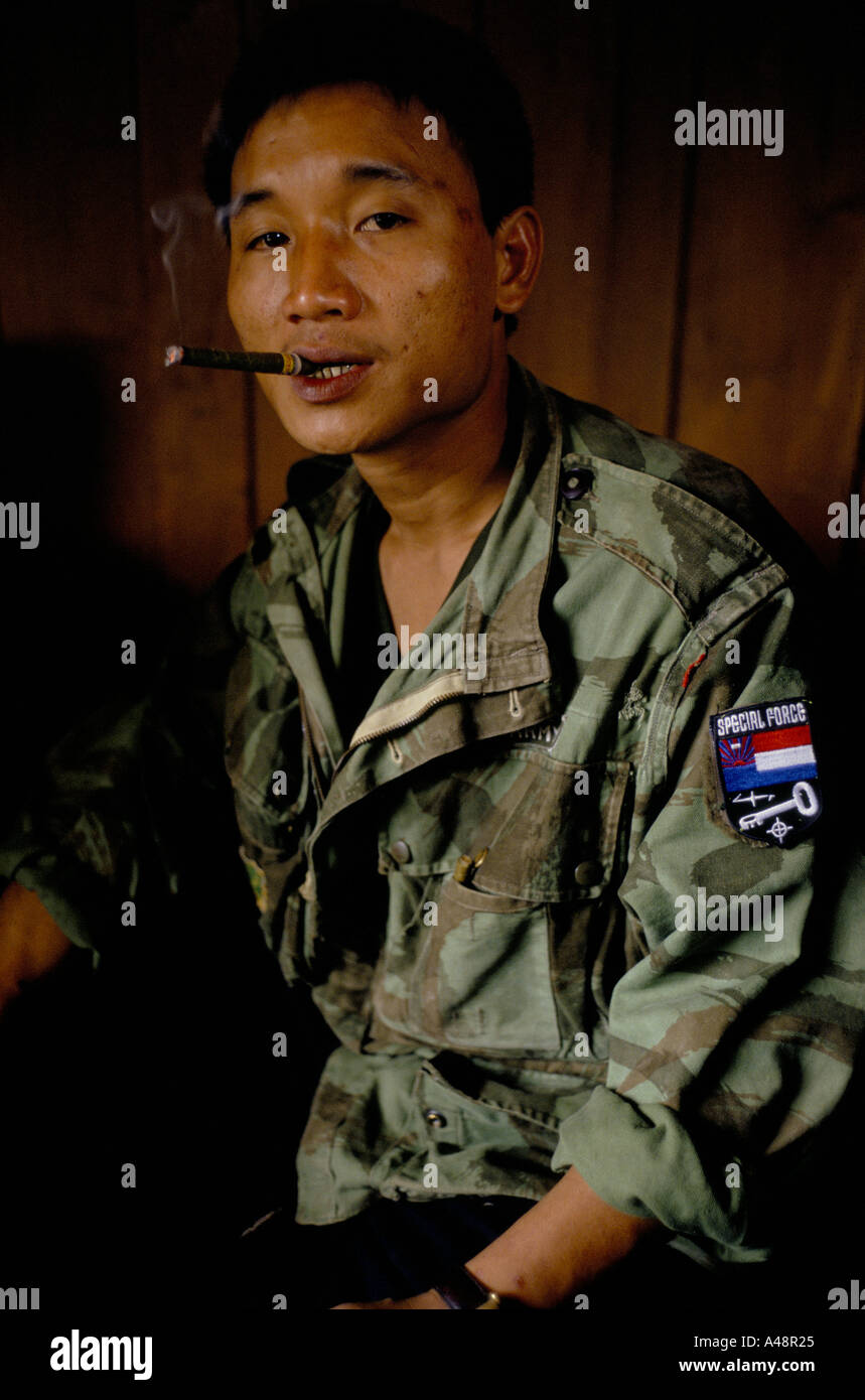 portrait of a commando manerplaw burma Stock Photo - Alamy