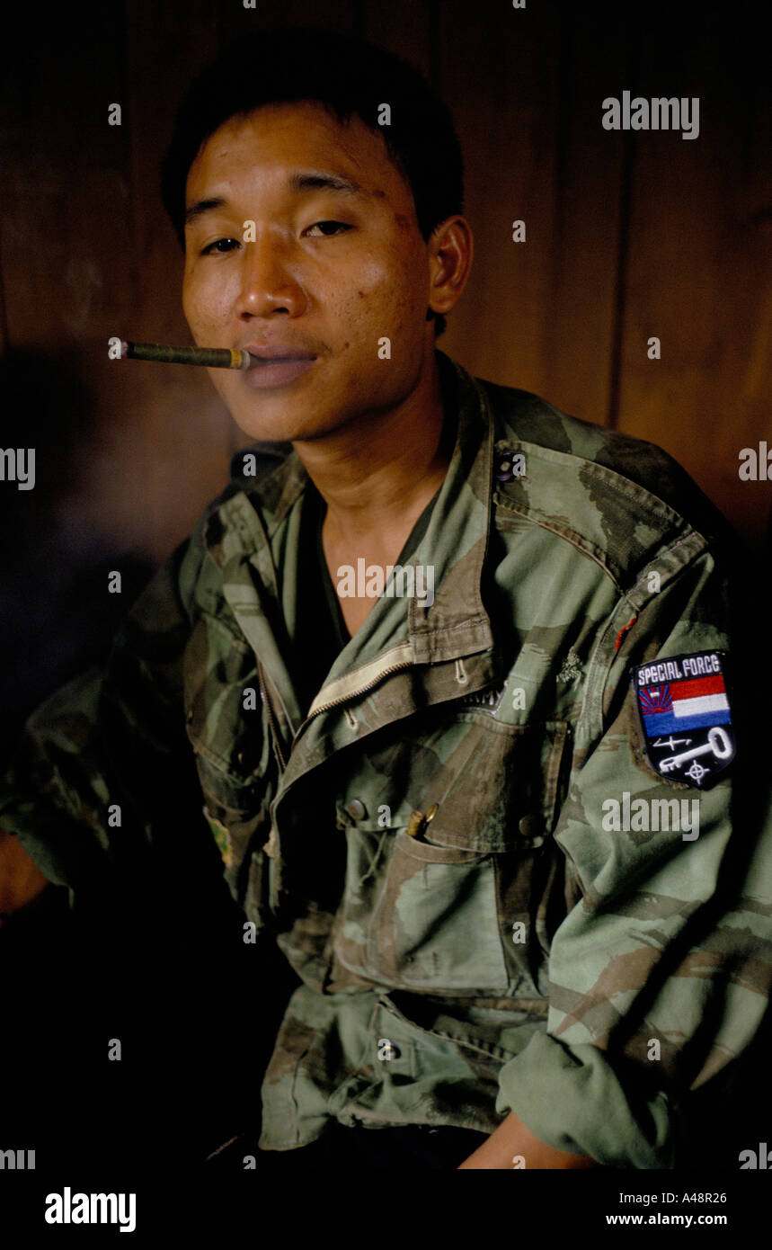portrait of a commando manerplaw burma Stock Photo - Alamy