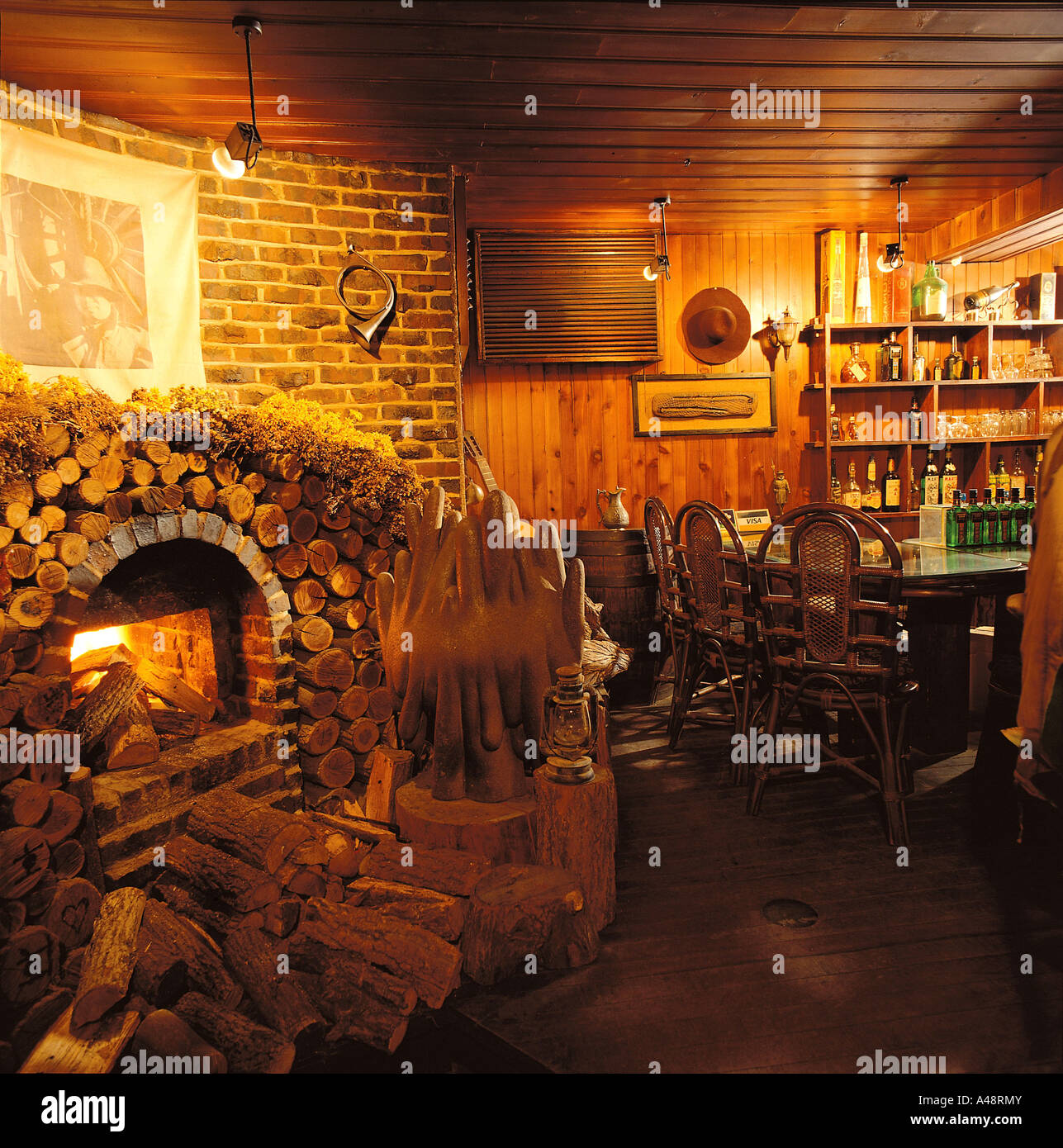 Close up wood floor and fireplace hi-res stock photography and images ...