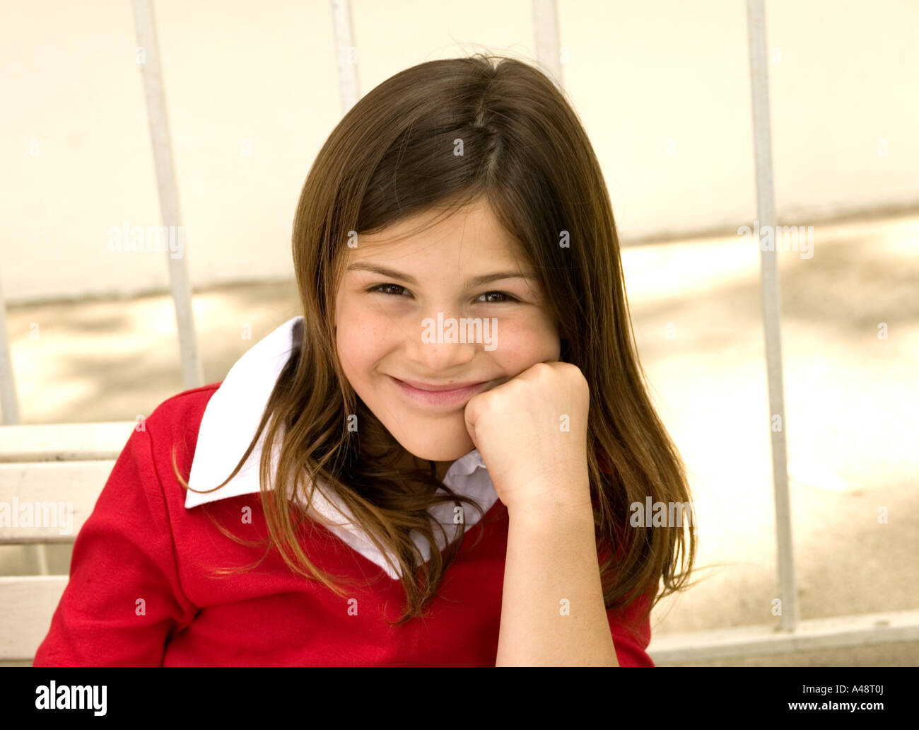 Girl (10-12) smiling, portrait Stock Photo - Alamy