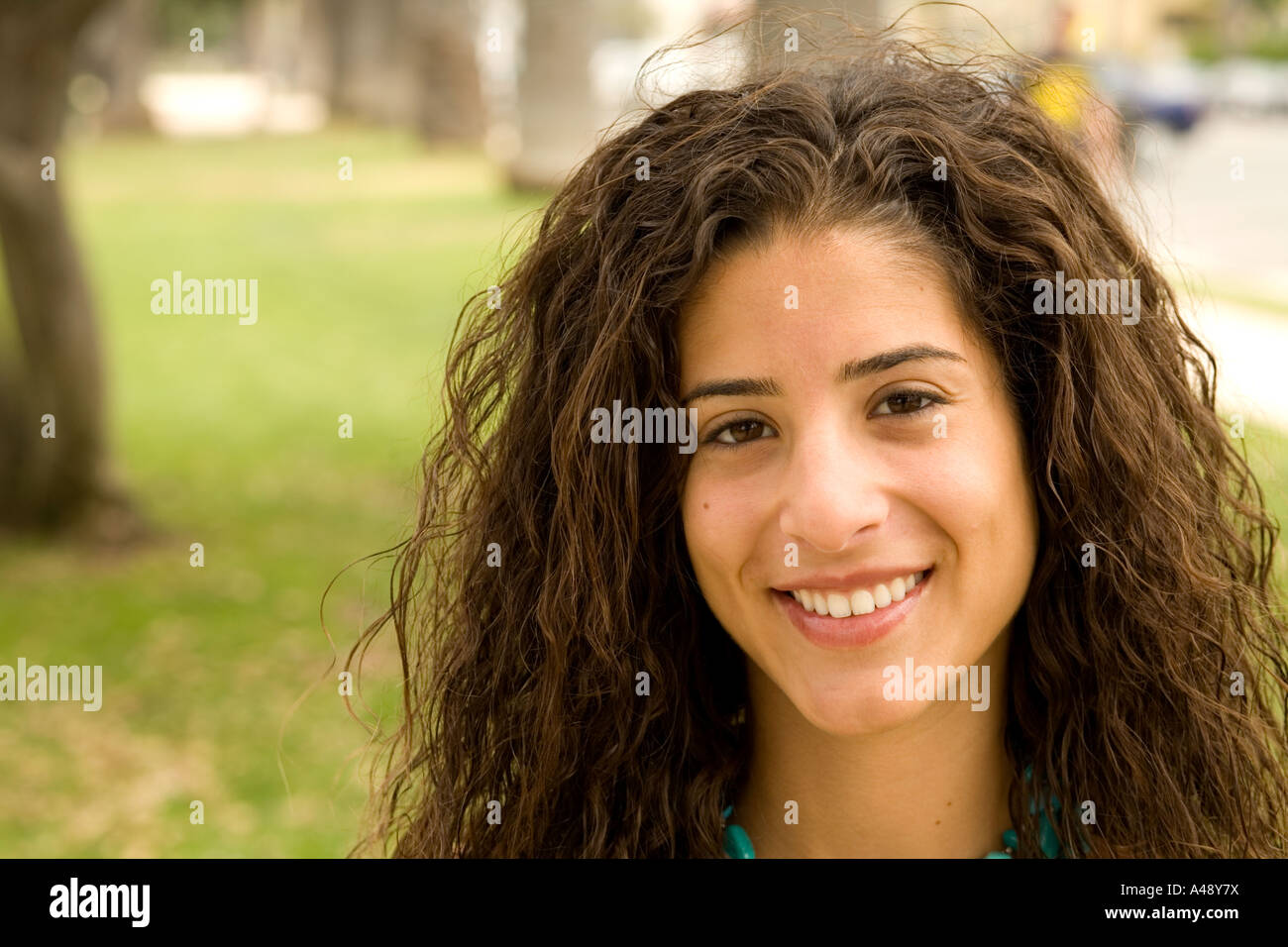 Young woman smiling, portrait Stock Photo - Alamy