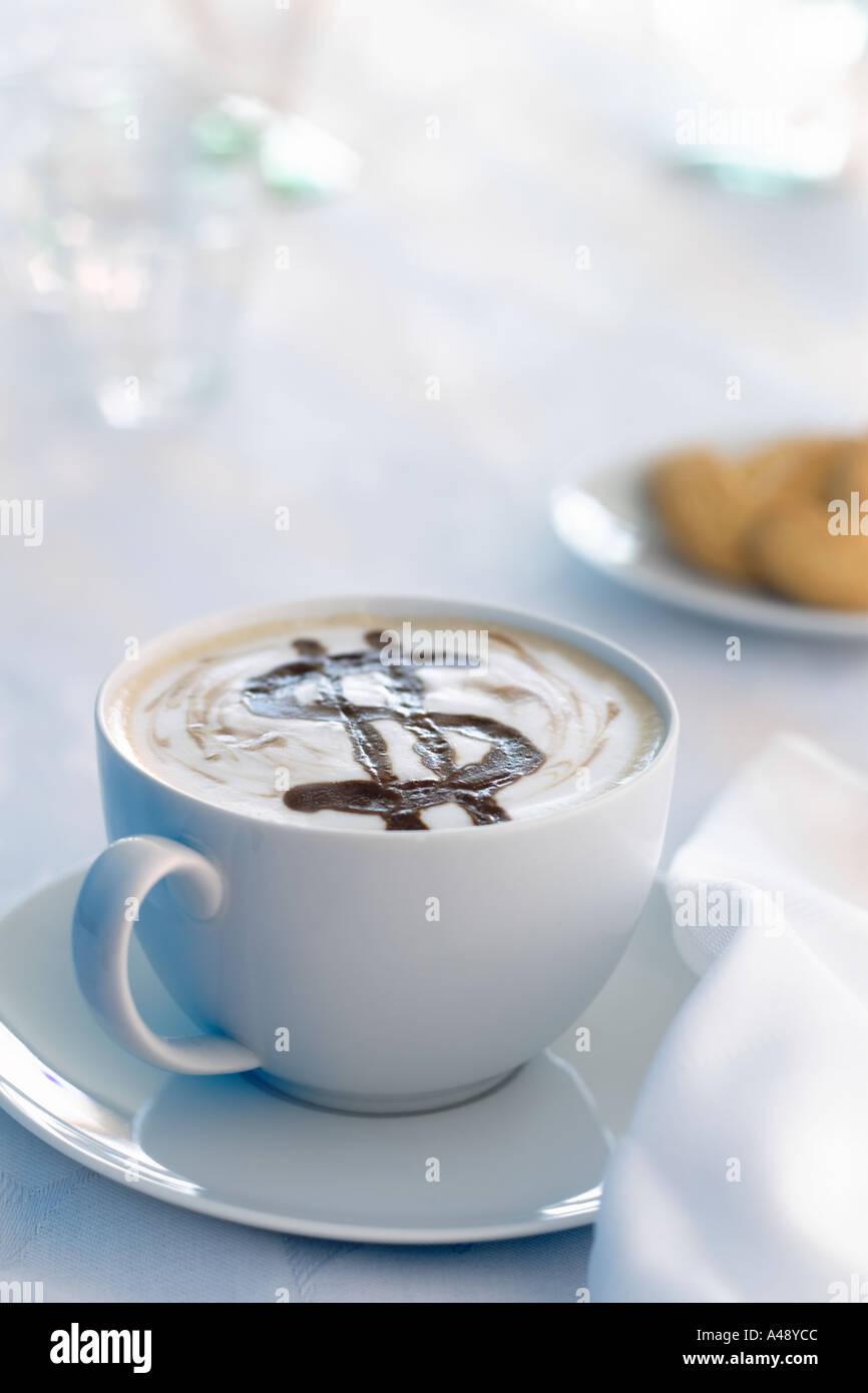 Dollar Sign Shape in Coffee Drink Stock Photo - Alamy