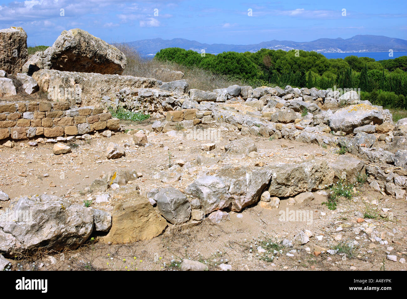 Panoramic view Ampurias ruinas de Empúries Empuries Girona Gerona ...